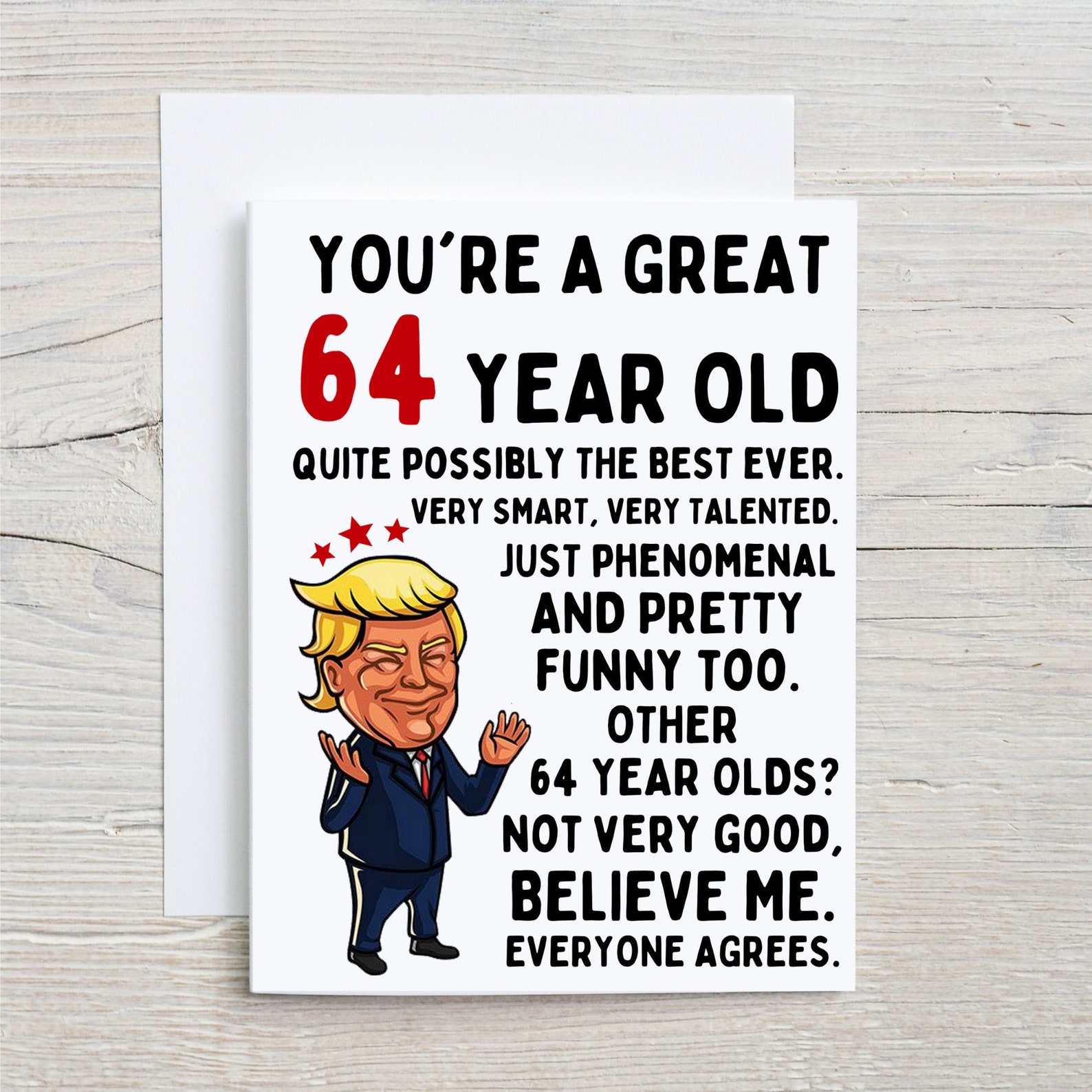 64th Birthday Card 64th Birthday 64th Birthday Gift Happy Etsy