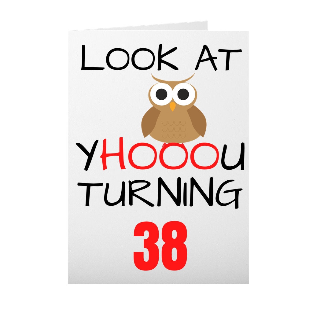 38th Birthday Card, Funny 38th Birthday Card, 38th Birthday Gift Idea ...