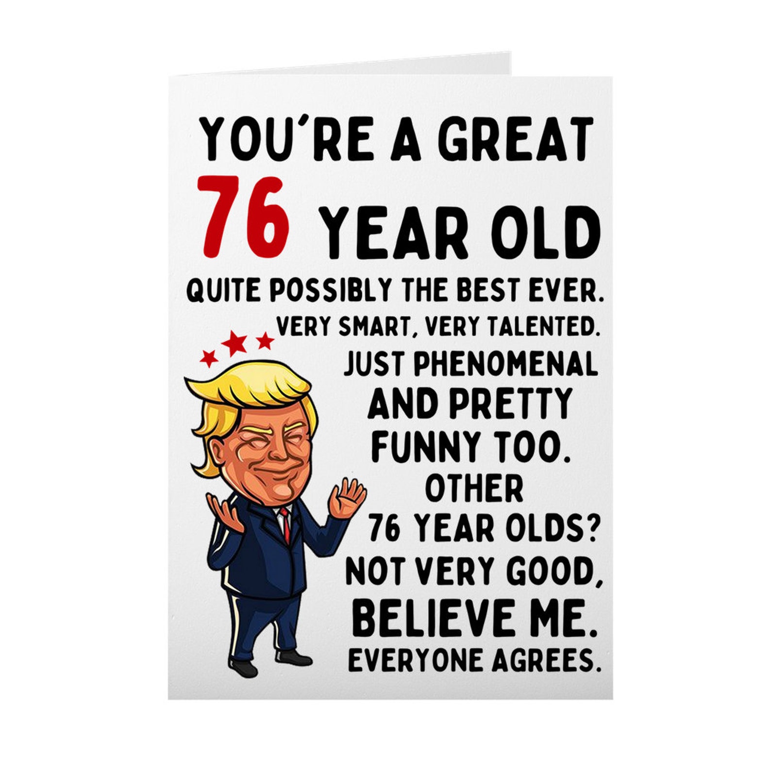 76th Birthday Card, 76th Birthday Gift, 76th Birthday, Birthday Card ...