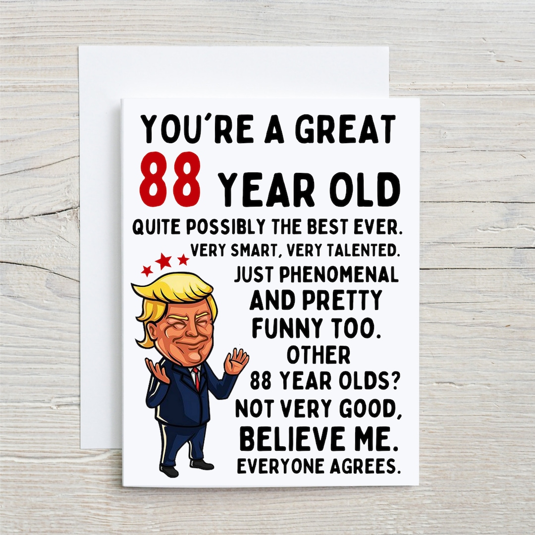 88th Birthday Card, 88th Birthday Gift, 88th Birthday, Birthday Card ...