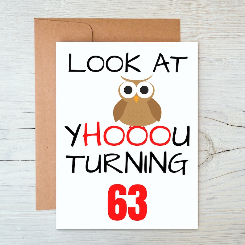 63rd Birthday Card, Funny 63rd Birthday Card, 63rd Birthday Gift Idea ...