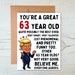 63rd Birthday Card, Funny 63rd Birthday Card, 63rd Birthday Gift Idea ...