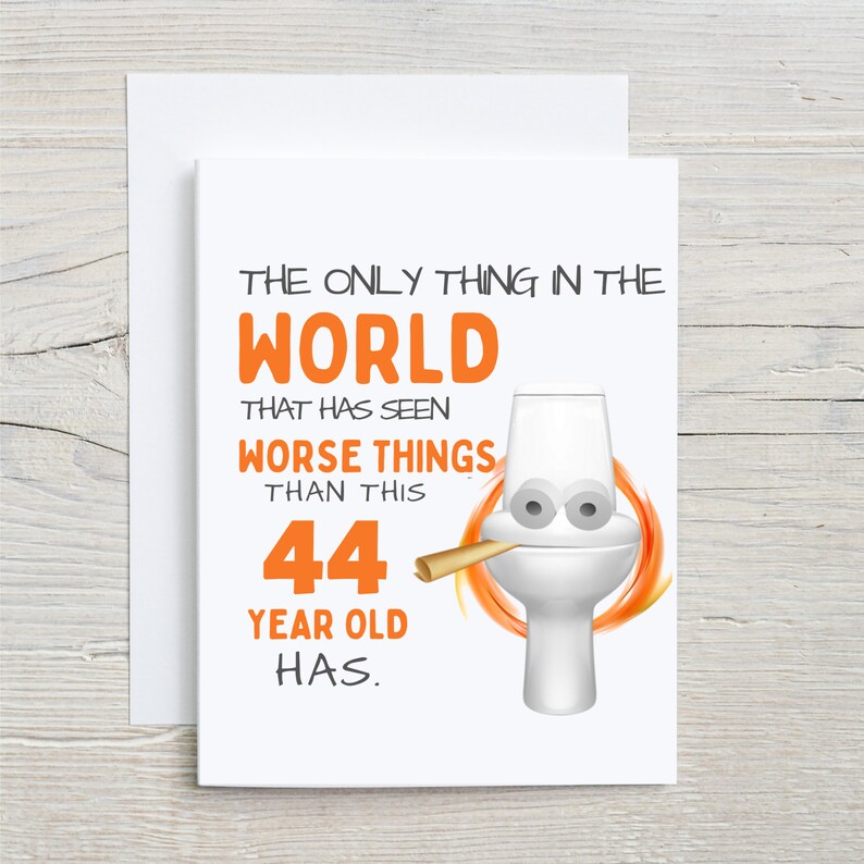 Funny 44th Birthday Card, Funny 44th Birthday Card, 44th Birthday Gift ...