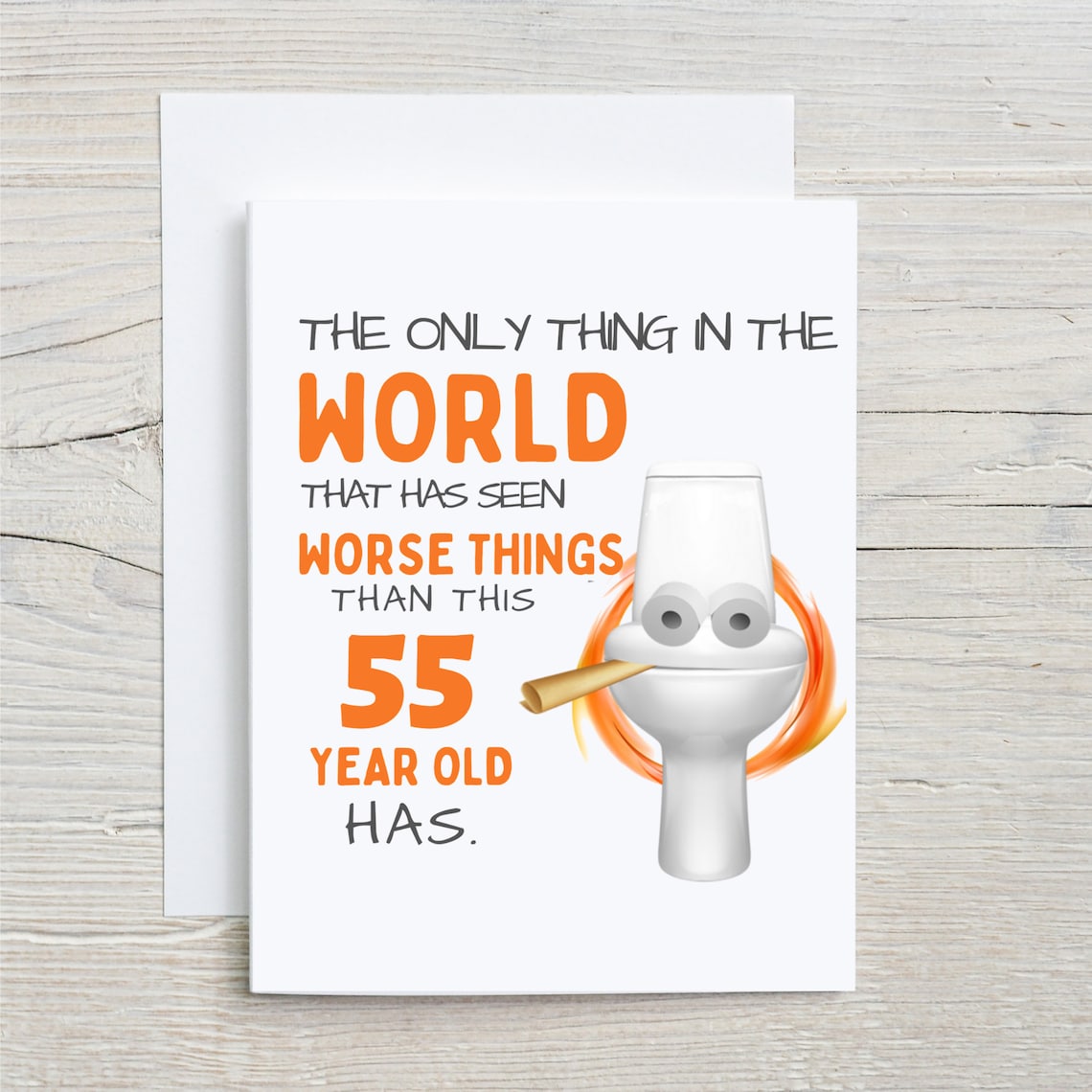 Funny 55th Birthday Card, Funny 55th Birthday Card, 55th Birthday Gift ...