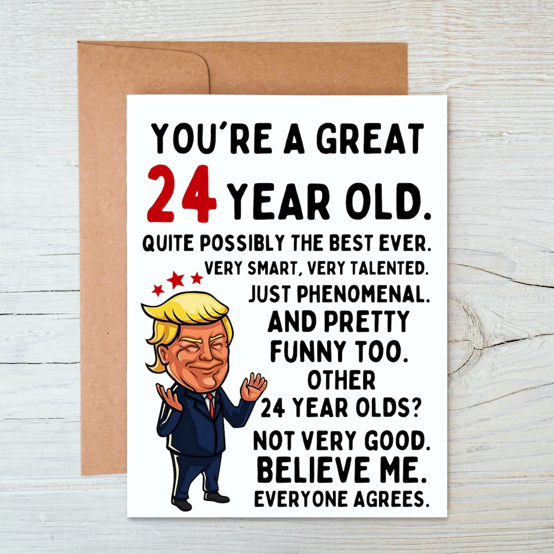 Funny 24th Birthday Card, 24th Birthday Card, 24th Birthday, 24 ...