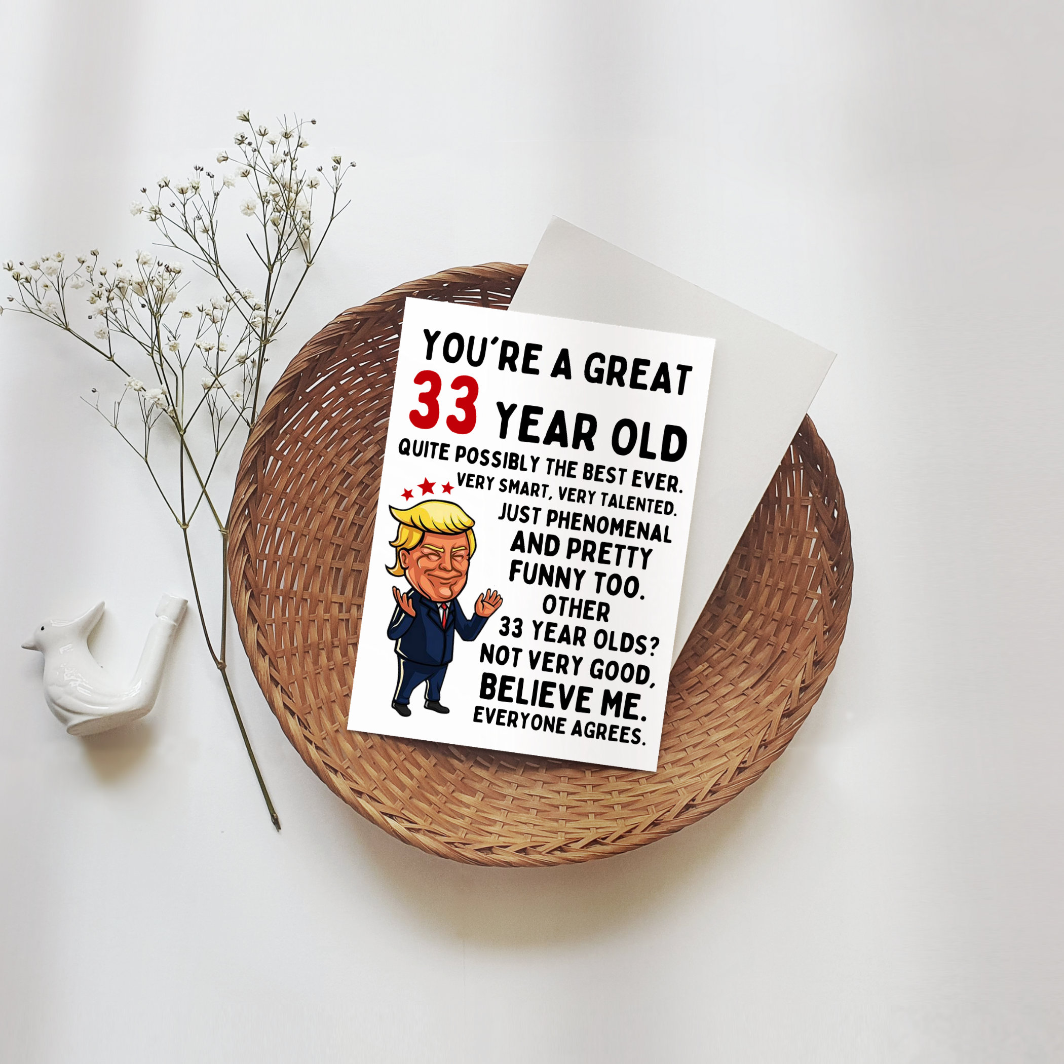 33rd Birthday Card, Funny 33rd Birthday Card, 33rd Birthday Gift Idea ...