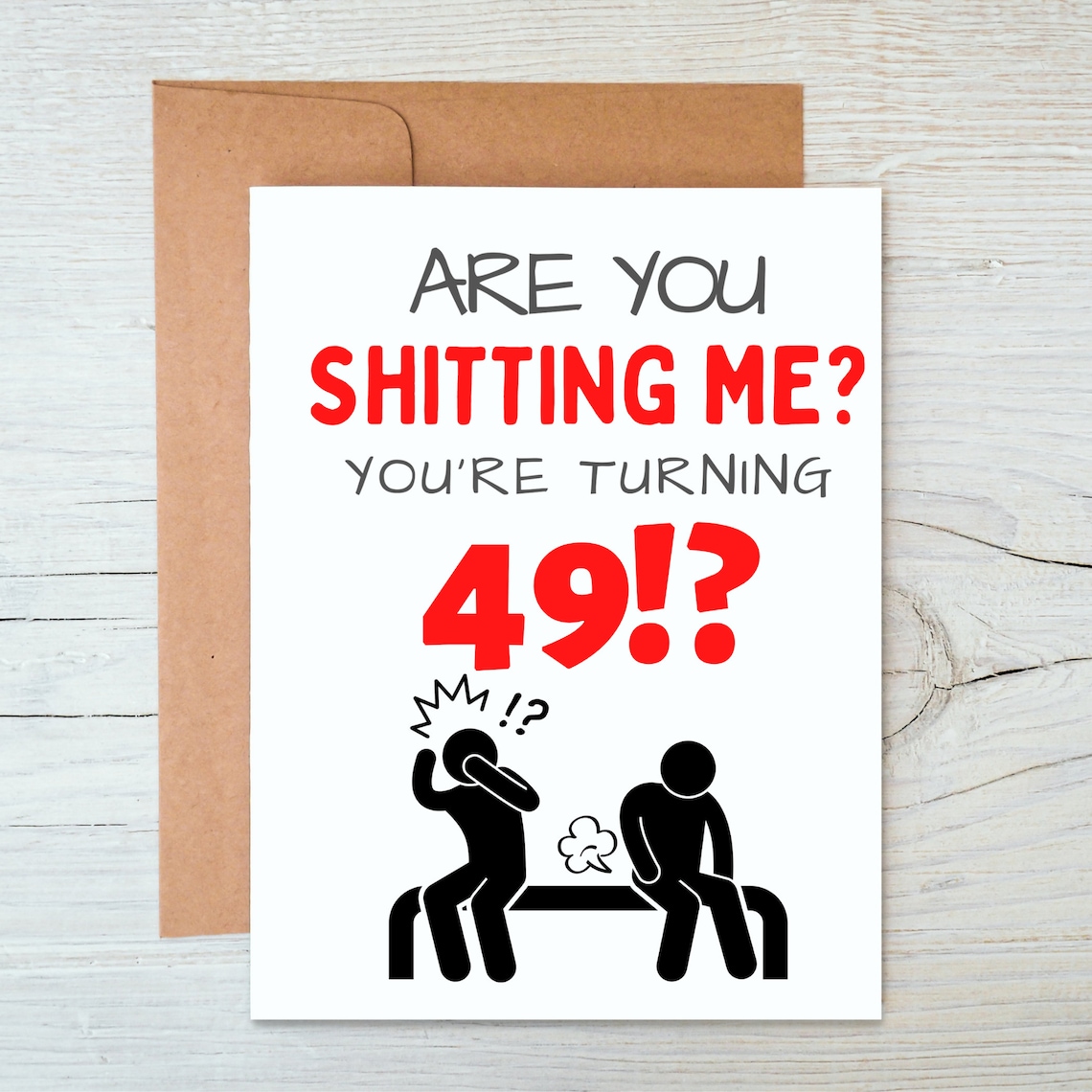 Funny 49th Birthday Card, Funny 49th Birthday Card, 49th Birthday Gift ...