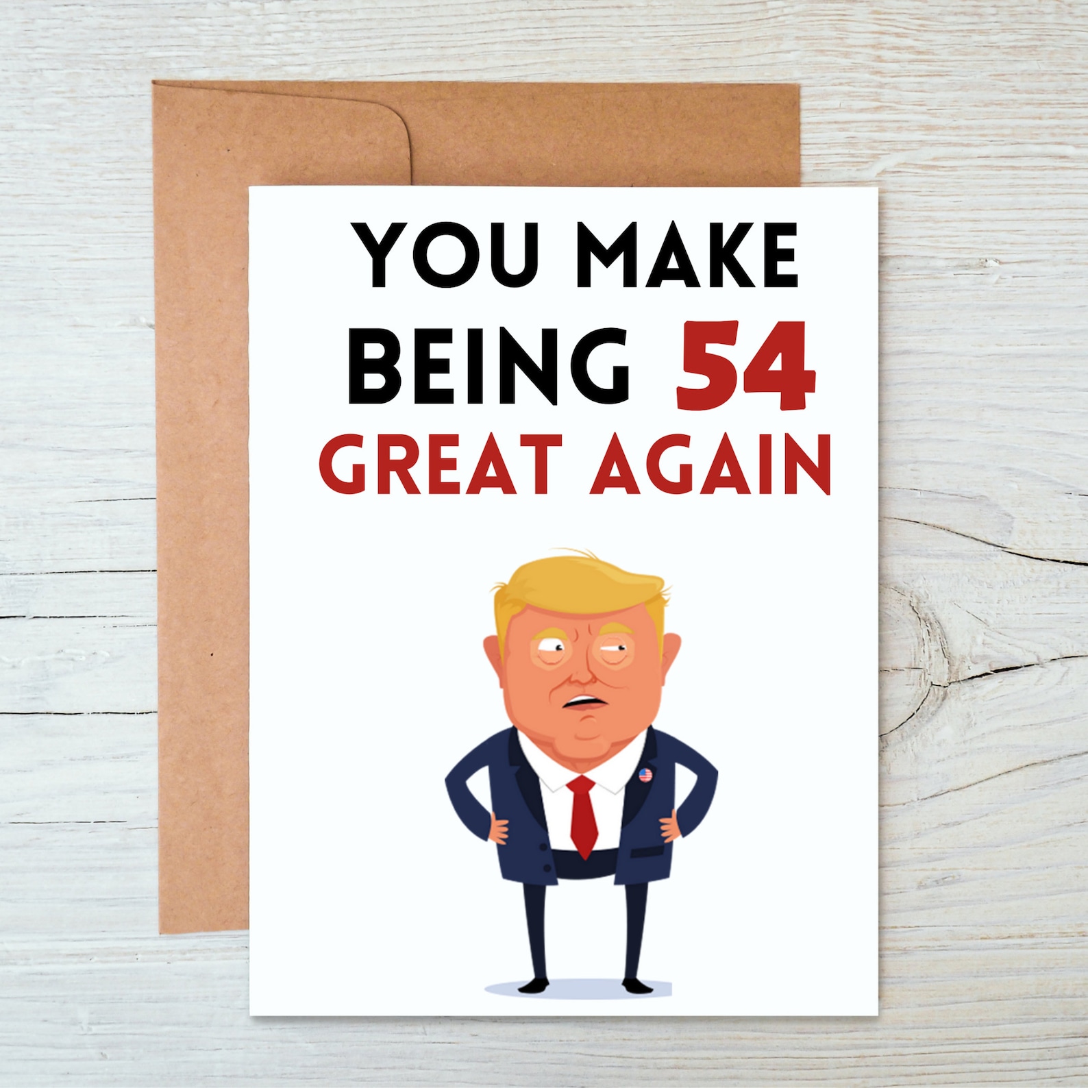54th Birthday Card, Funny 54th Birthday Card, 54th Birthday Gift Idea ...