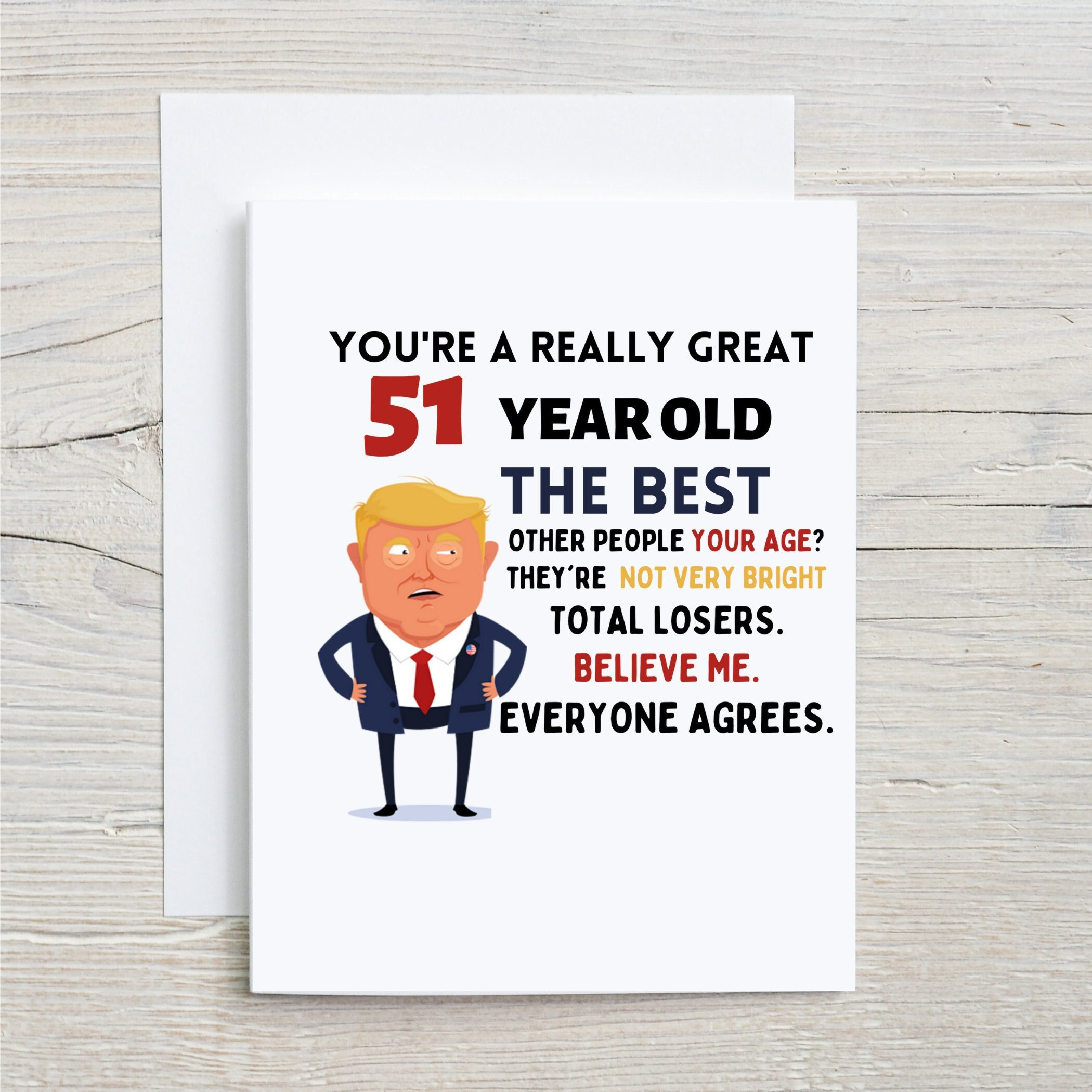 Funny 51st Birthday Card, Funny 51st Birthday Card, 51st Birthday Gift ...