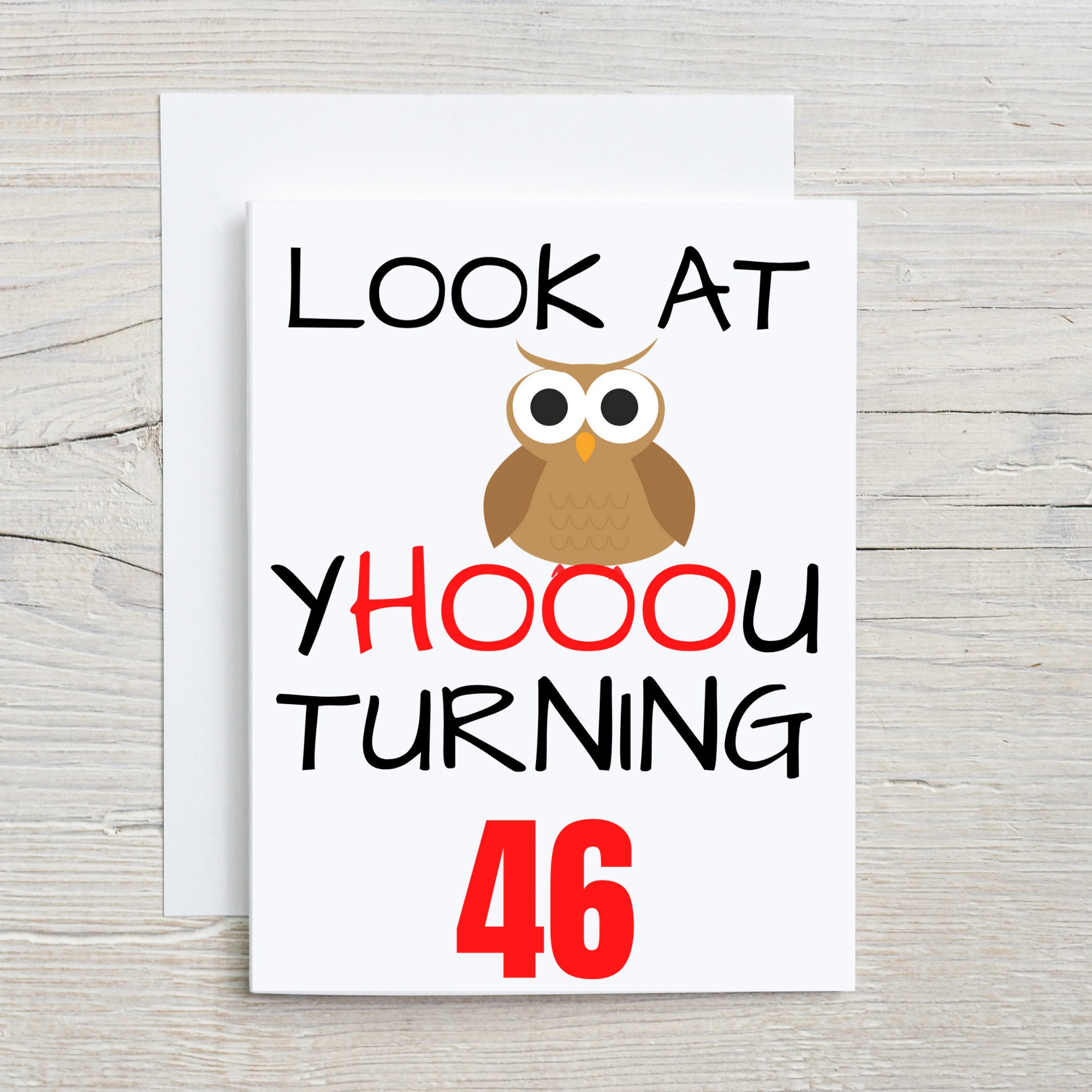 46th Birthday Card, Funny 46th Birthday Card, 46th Birthday Gift Idea ...