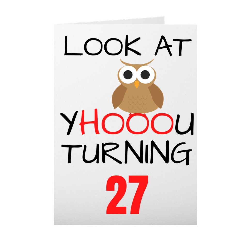 27th Birthday Card, Funny 27th Birthday Card, 27th Birthday Gift Idea ...