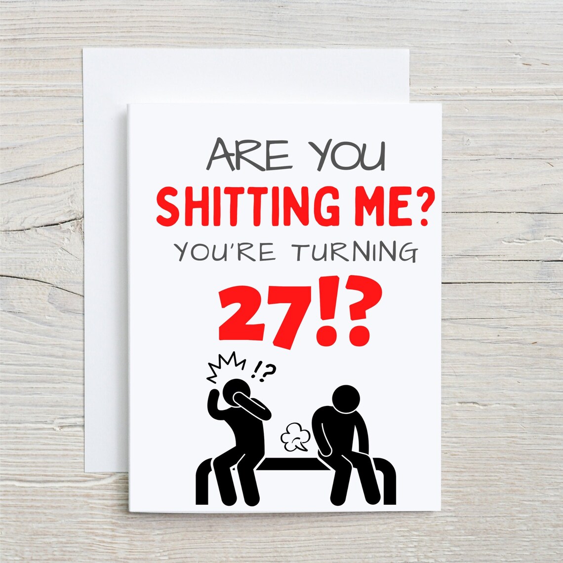 Funny 27th Birthday Card, 27th Birthday Card, 27th Birthday Gift Idea ...