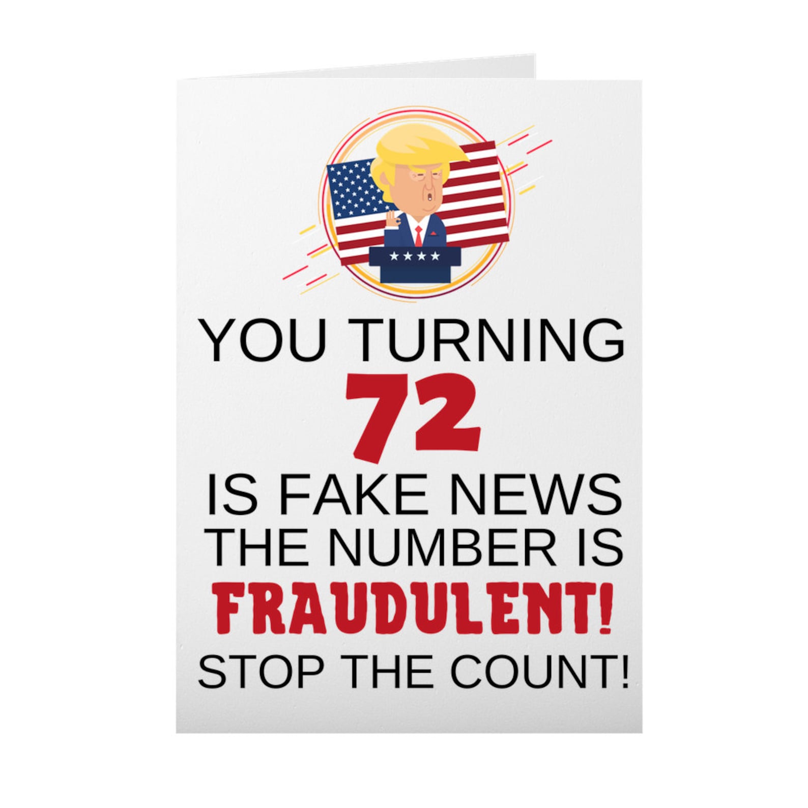 72nd Birthday Card, Funny 72nd Birthday Card, 72nd Birthday Gift Idea ...