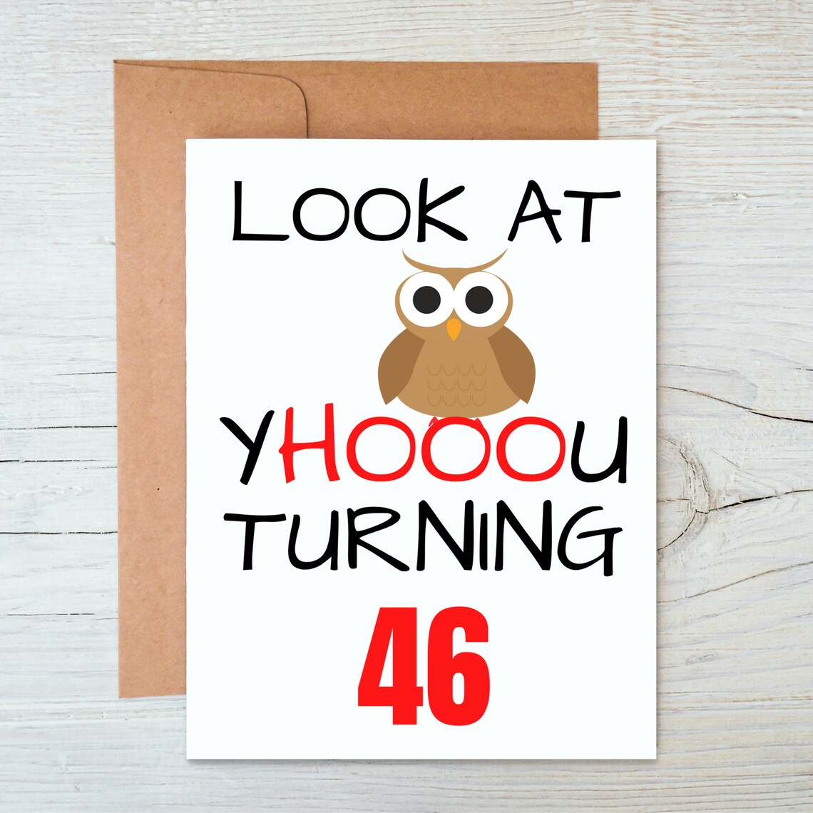 46th Birthday Card, Funny 46th Birthday Card, 46th Birthday Gift Idea ...