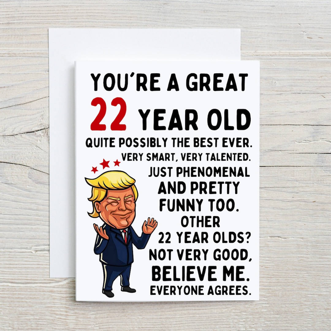 22nd Birthday Card, Funny 22nd Birthday Card, 22nd Birthday Gift Idea, Happy 22nd Birthday,happy ...