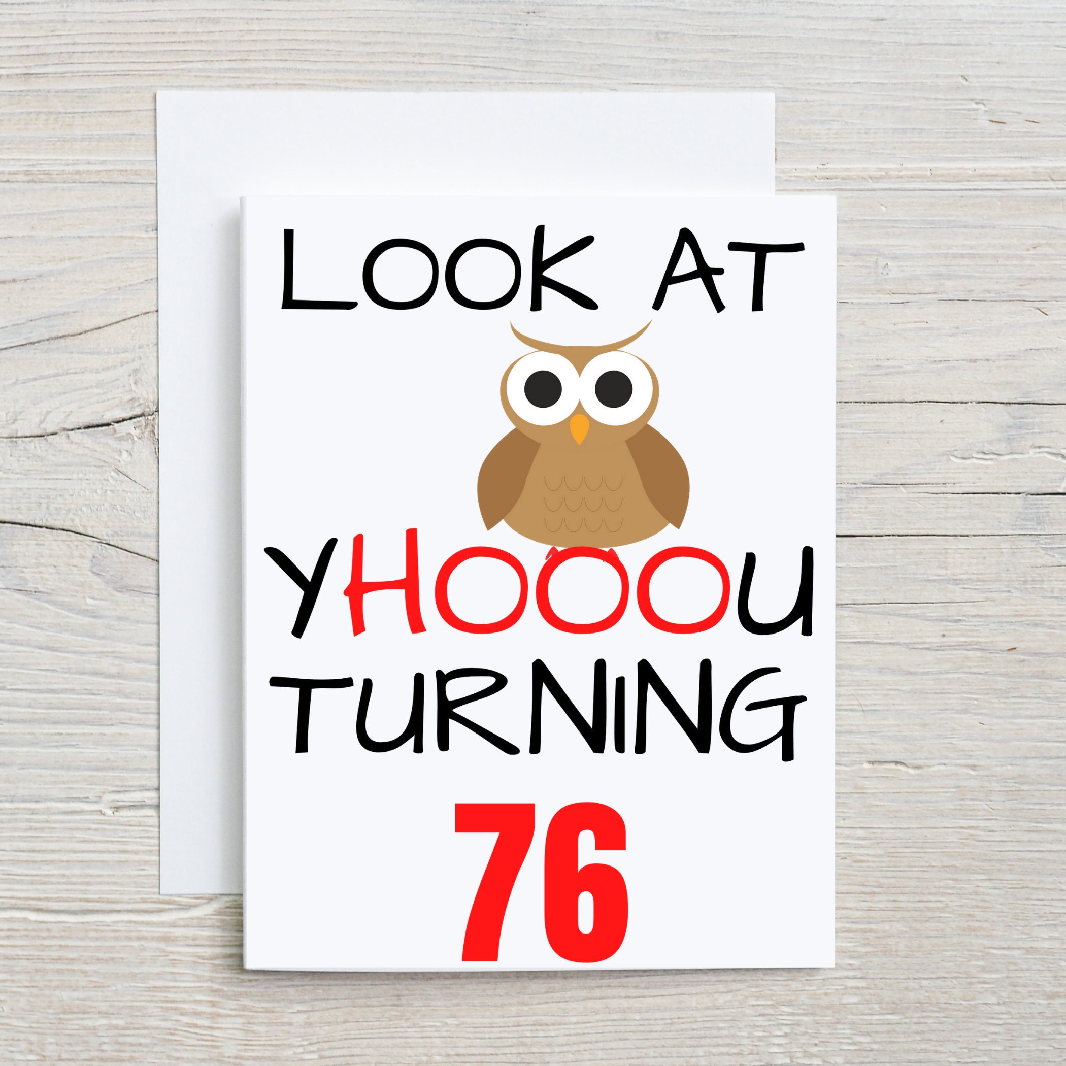 76th Birthday Card, Funny 76th Birthday Card, 76th Birthday Gift Idea ...