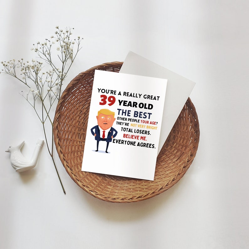39th Birthday Card, Funny 39th Birthday Card, 39th Birthday Gift Idea ...