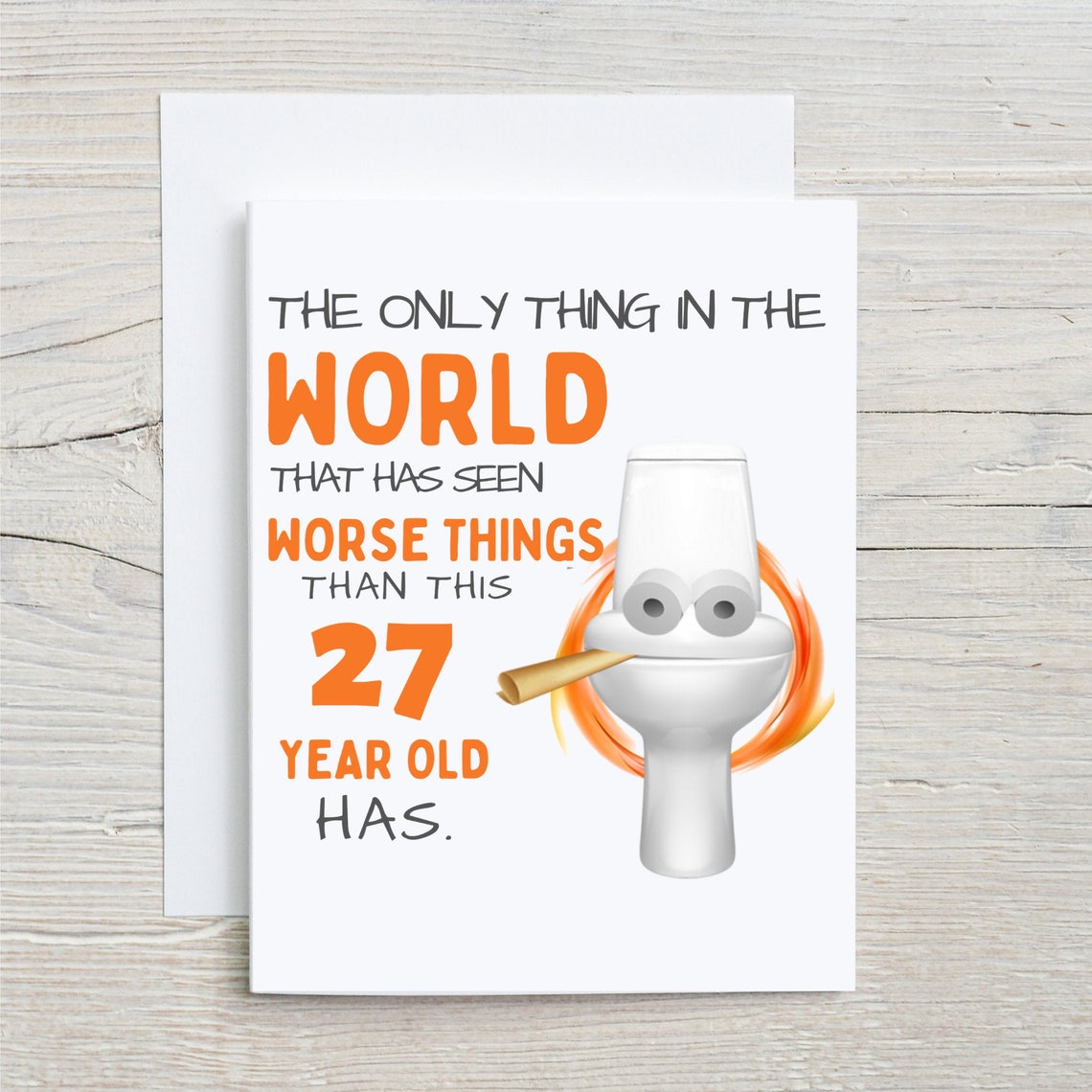 27th Birthday Card, Funny 27th Birthday Card, 27th Birthday Gift Idea ...
