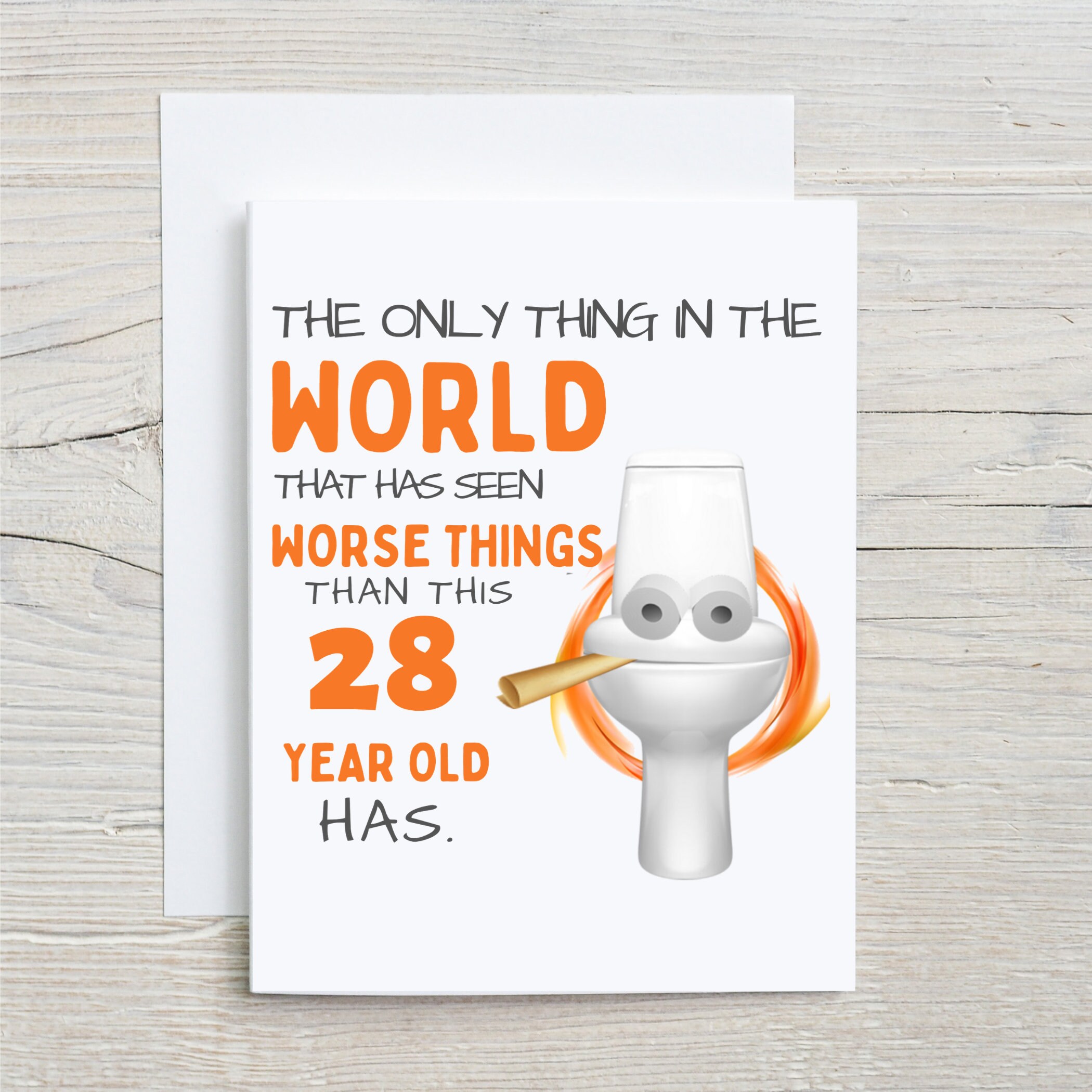 28th Birthday Card, Funny 28th Birthday Card, 28th Birthday Gift Idea ...