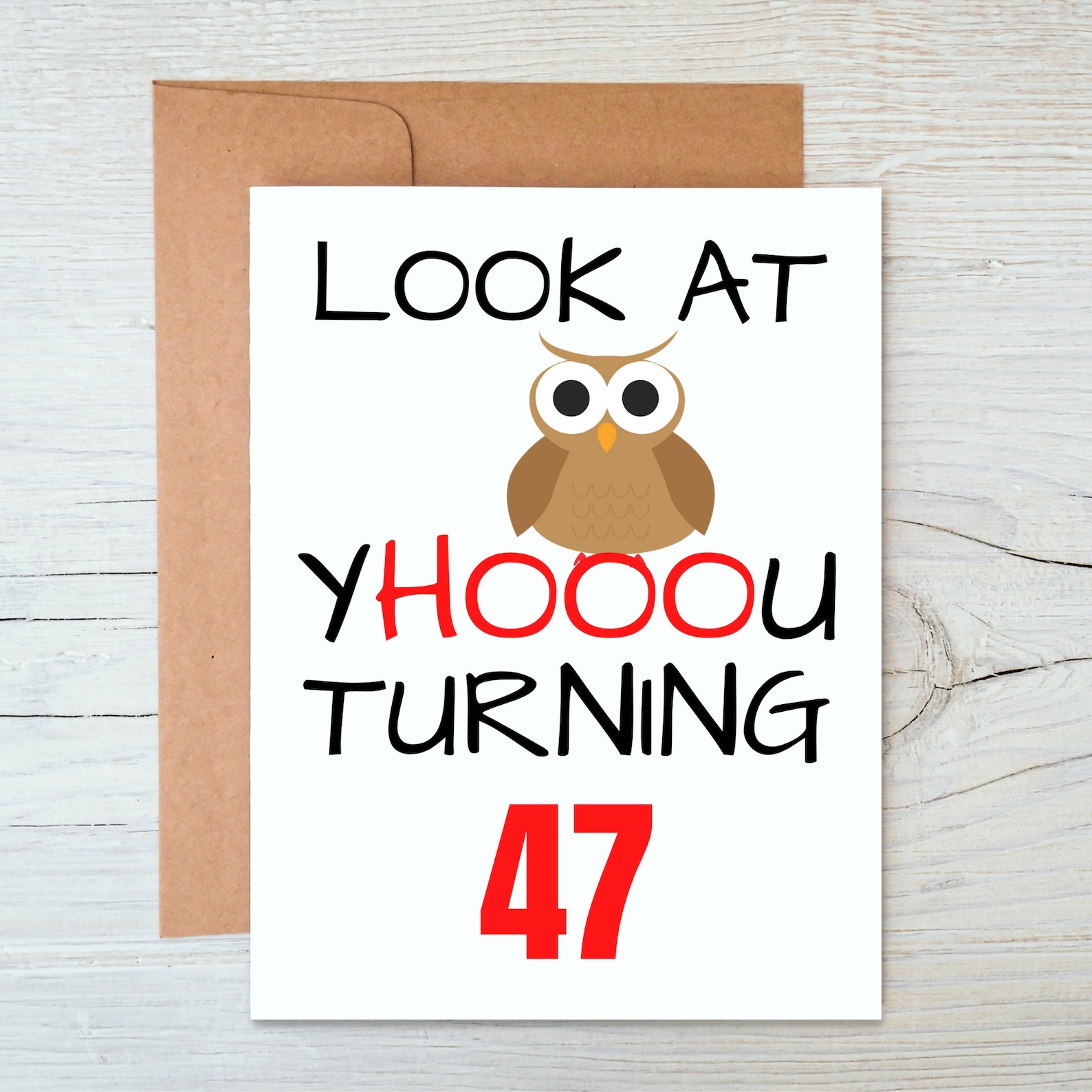 47th Birthday Card, Funny 47th Birthday Card, 47th Birthday Gift Idea ...