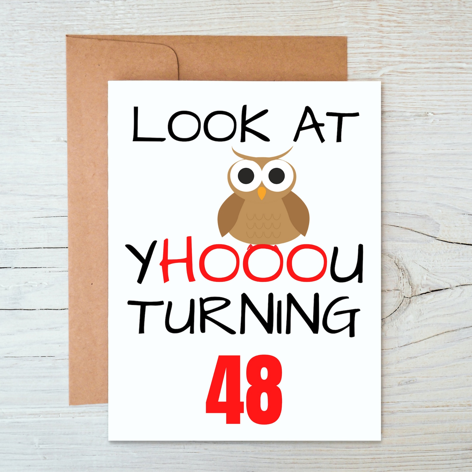 48th Birthday Card, Funny 48th Birthday Card, 48th Birthday Gift Idea ...