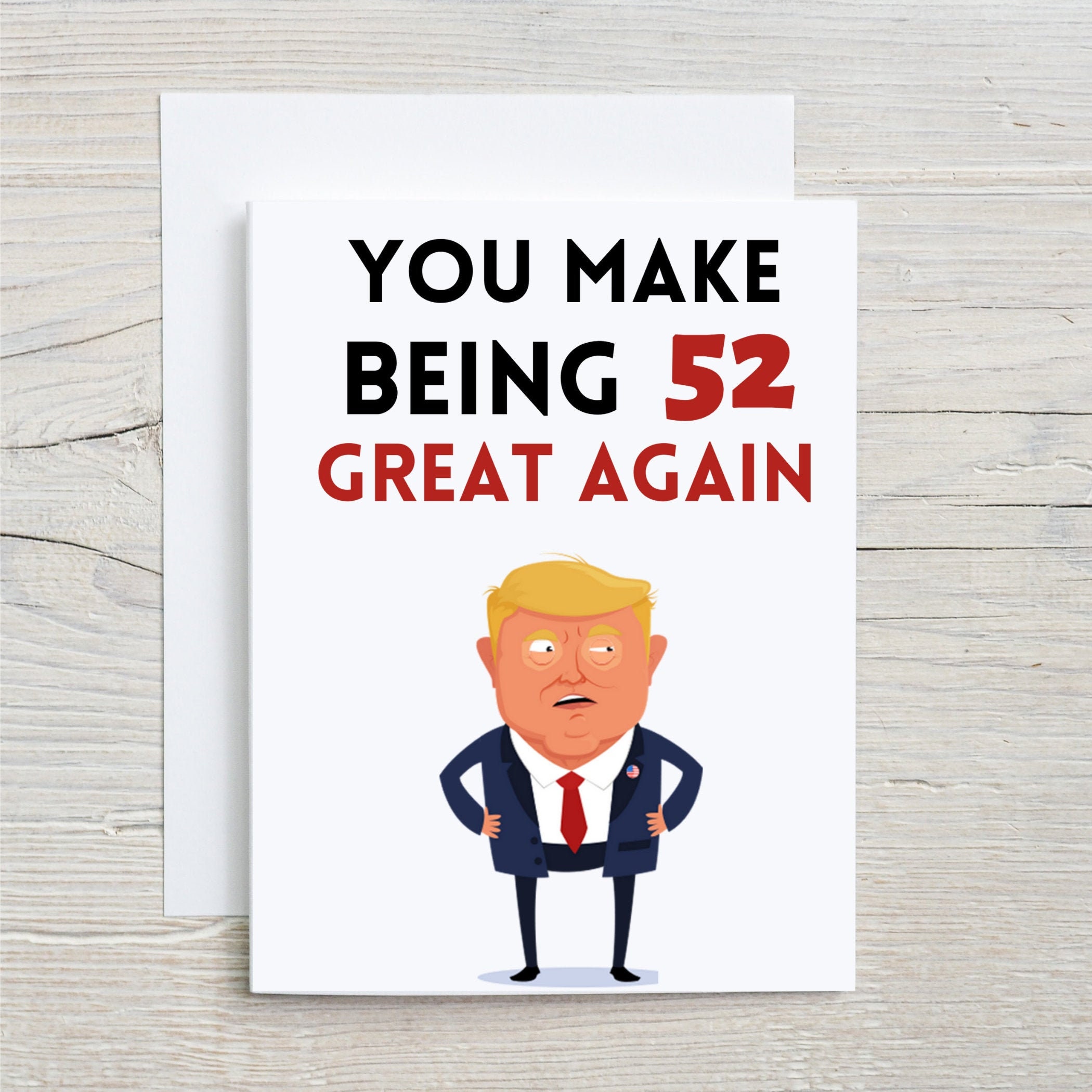 52nd Birthday Card, Funny 52nd Birthday Card, 52nd Birthday Gift Idea ...