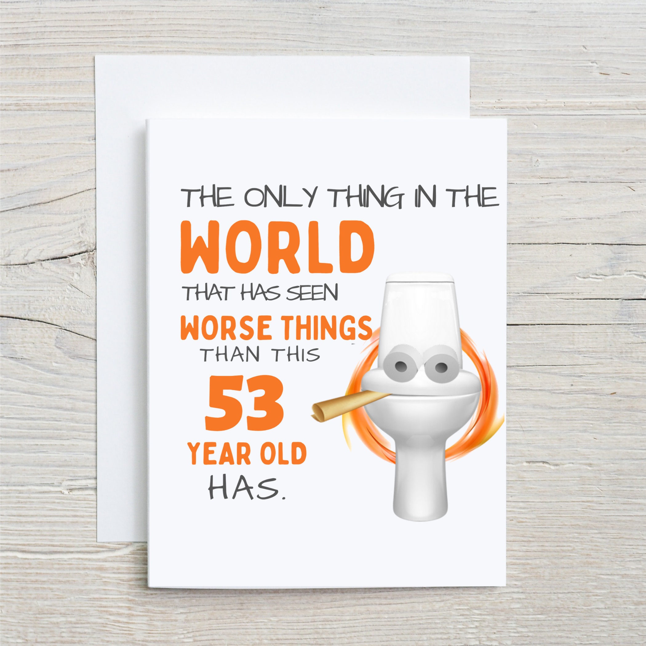 Funny 53rd Birthday Card, Funny 53rd Birthday Card, 53rd Birthday Gift ...