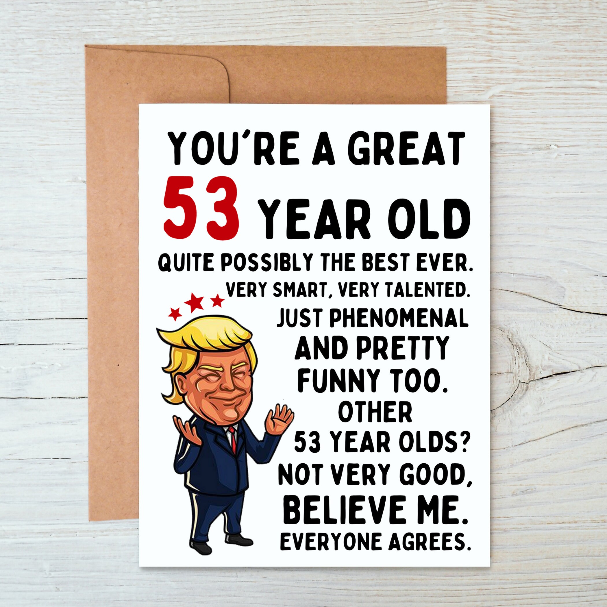 53rd Birthday Card, Funny 53rd Birthday Card, 53rd Birthday Gift Idea ...