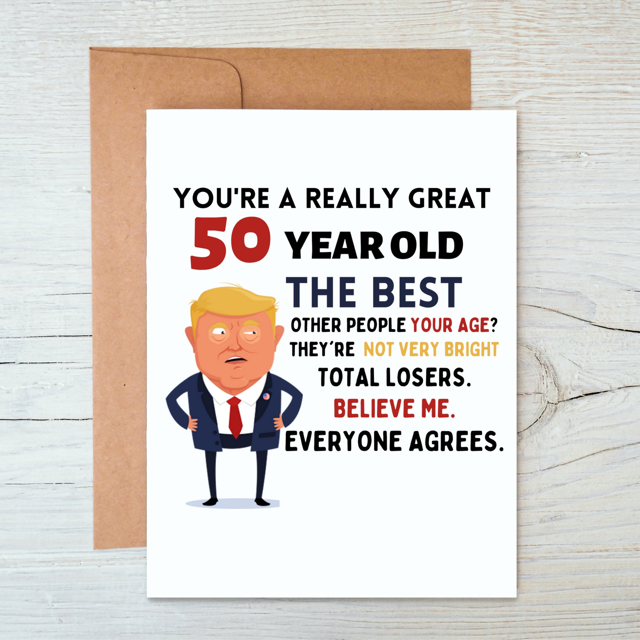 Funny 50th Birthday Card, Funny 50th Birthday Card, 50th Birthday Gift ...