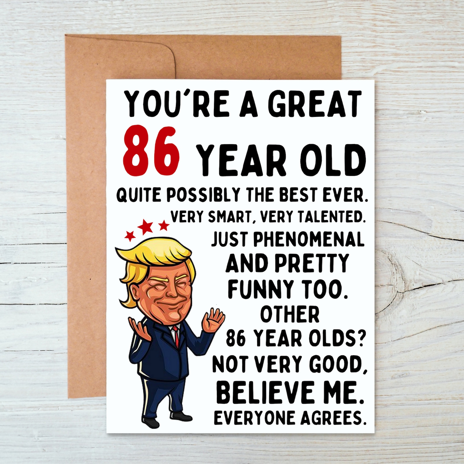 86th Birthday Card, 86th Birthday Gift, 86th Birthday, Birthday Card ...