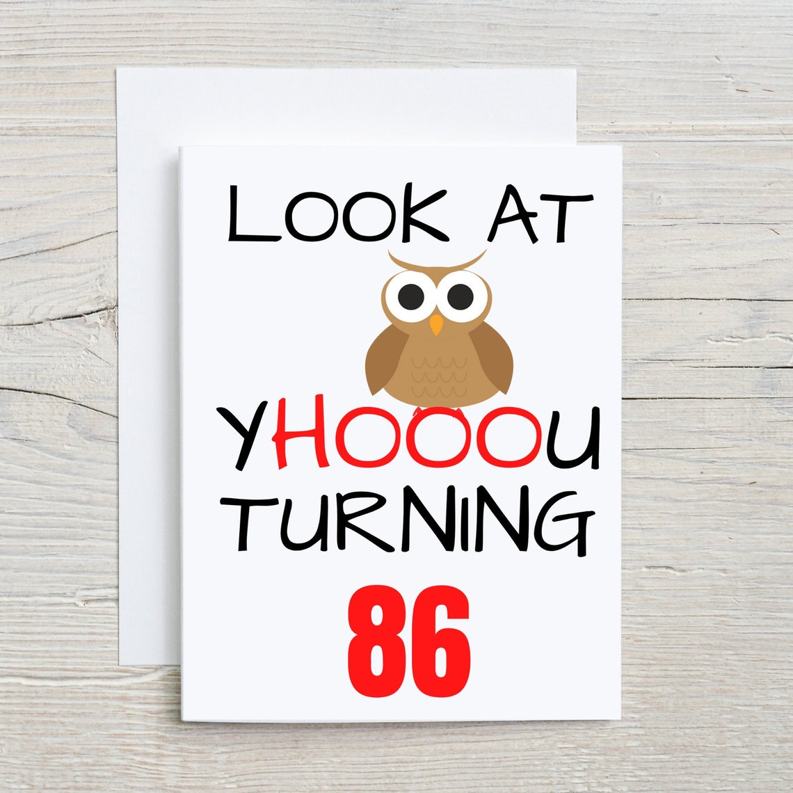86th Birthday Card, 86th Birthday, Funny Birthday Card, Handmade, 86th ...