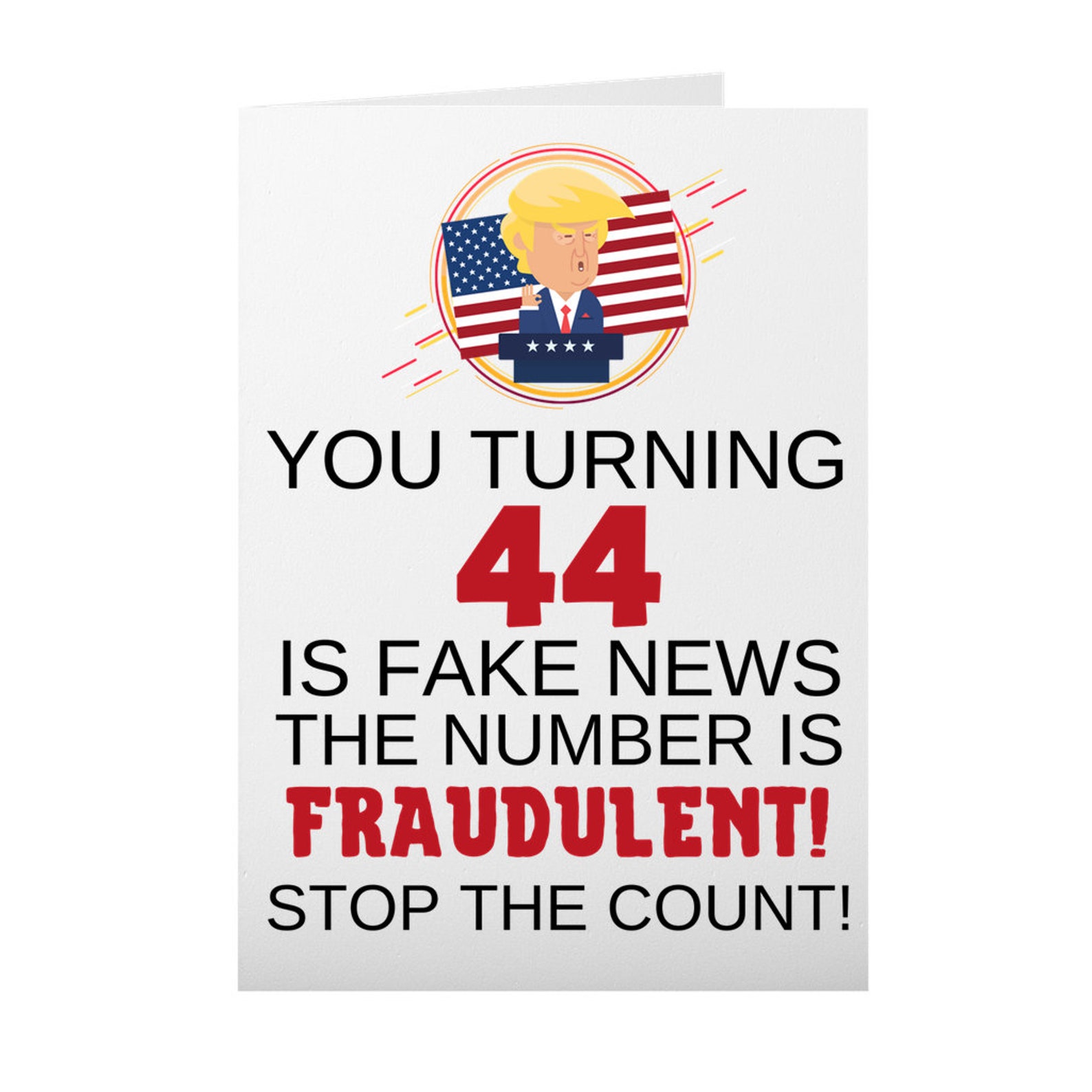 44th Birthday Card, Funny 44th Birthday Card, 44th Birthday Gift Idea ...