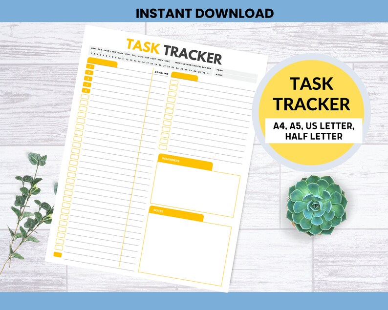 Task Tracker, Task Planner, Daily Task Tracker, Daily Tasks, Daily ...