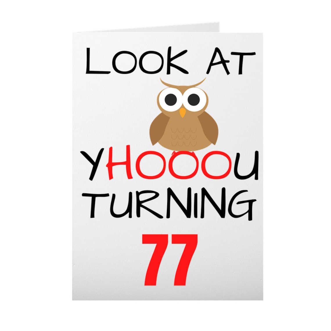 77th Birthday Card, Funny 77th Birthday Card, 77th Birthday Gift Idea ...