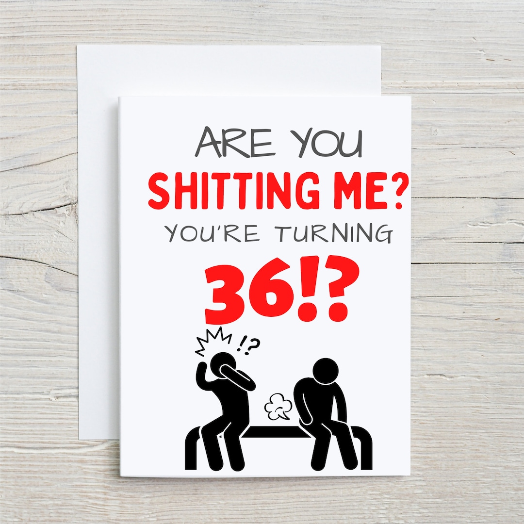 Funny 36th Birthday Card, Funny 36th Birthday Card, 36th Birthday Gift ...