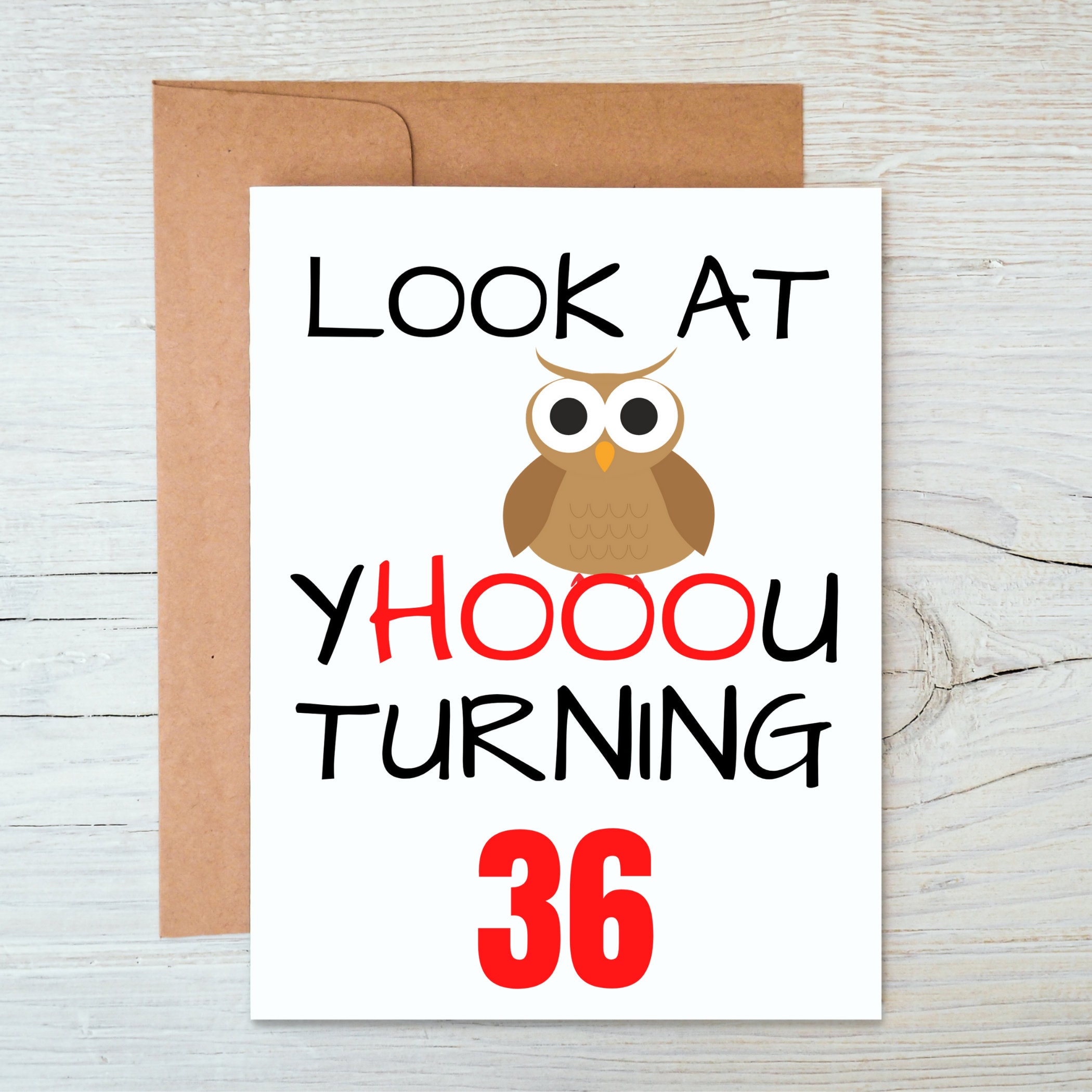 36th Birthday Card, Funny 36th Birthday Card, 36th Birthday Gift Idea ...