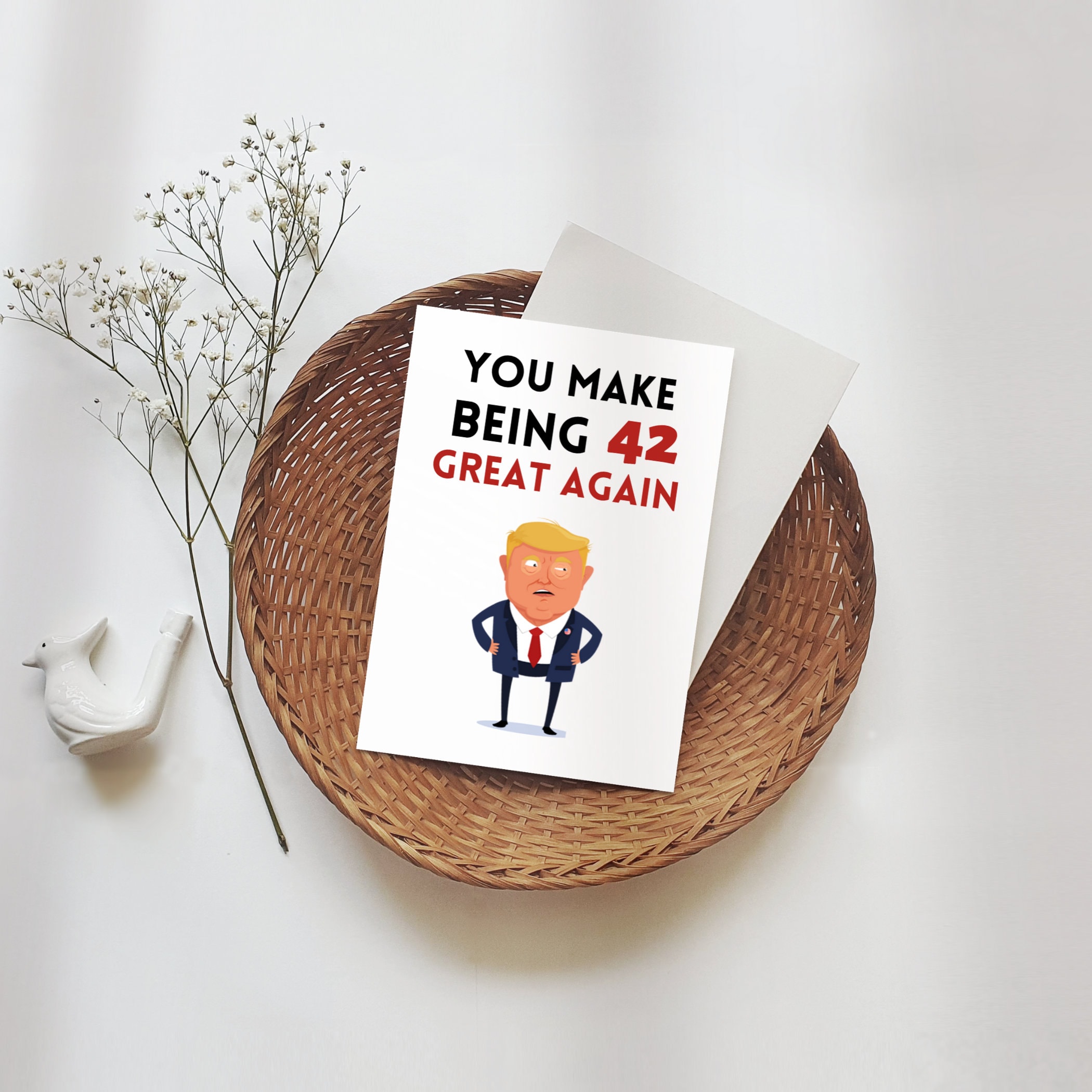 42nd Birthday Card, Funny 42nd Birthday Card, 42nd Birthday Gift Idea ...