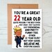 22nd Birthday Card, Funny 22nd Birthday Card, 22nd Birthday Gift Idea ...