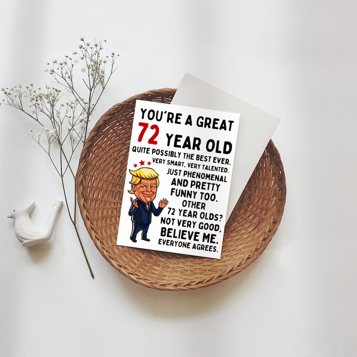 72nd Birthday Card, Funny 72nd Birthday Card, 72nd Birthday Gift Idea ...