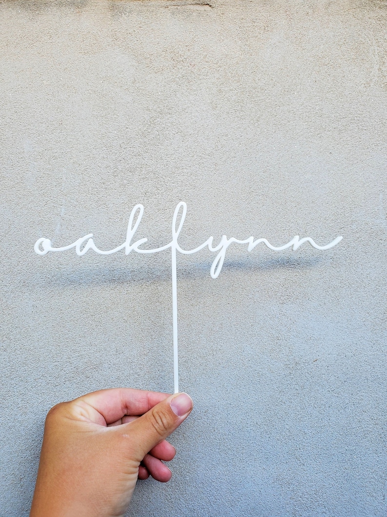 Custom Name Cake Topper | Simple Name Cake Topper | Boho Cake Topper ...