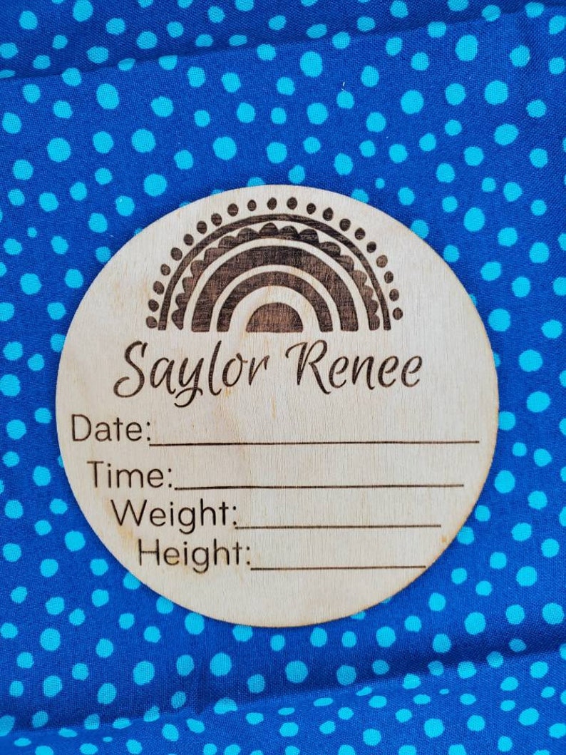 Custom Baby Name Tag With Birth Stats Personalized Birth | Etsy