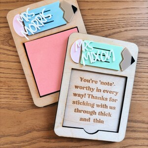 Sticky Note Holder Teacher Gift | Personalized Teacher Gift | Unique ...