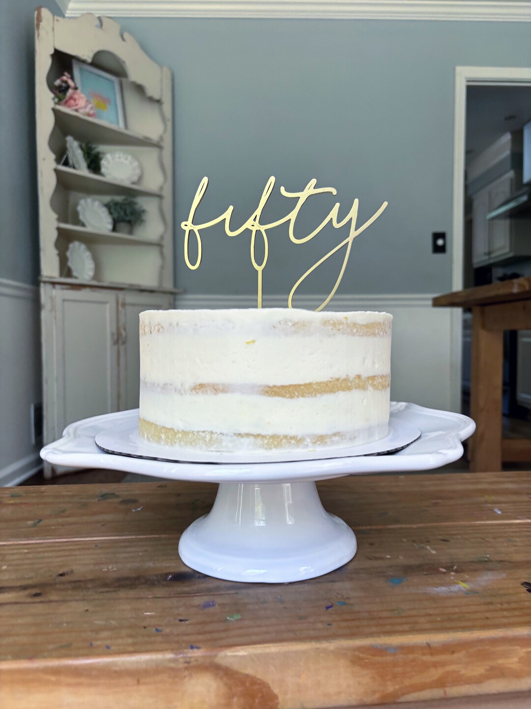 Elegant 50 Cake Topper - Perfect for Milestone Celebrations |fifty Cake ...