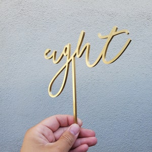 8 Cake Topper | Eight Cake Topper | Eighth Birthday Decorations | Gold ...