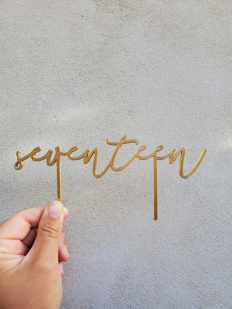 Seventeen Cake Topper 17 Cake Topper Dainty Seventeen Cake | Etsy