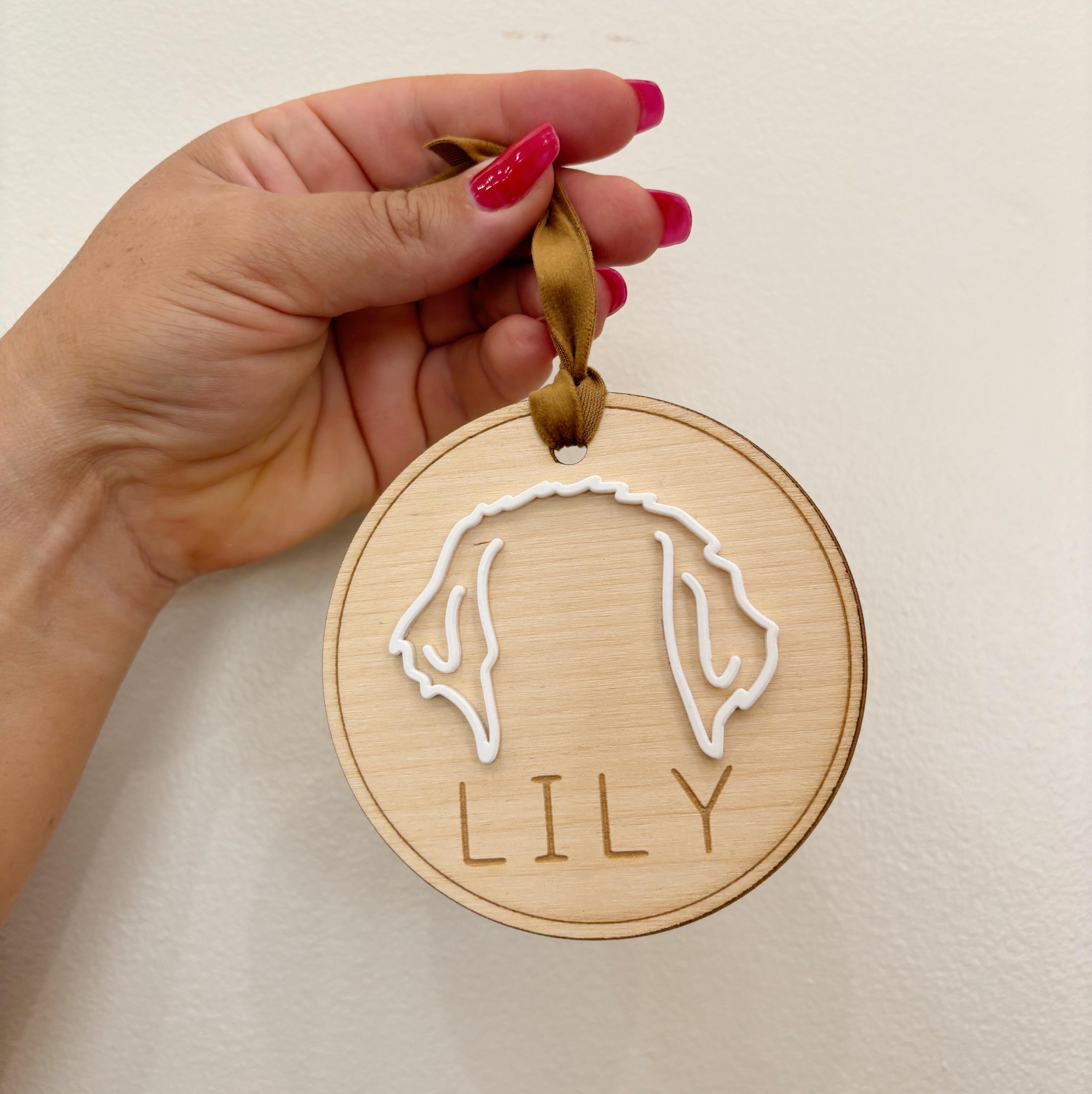 Custom Dog Ear Ornament | Custom Cat Ear Ornament | Pet Memorial ...