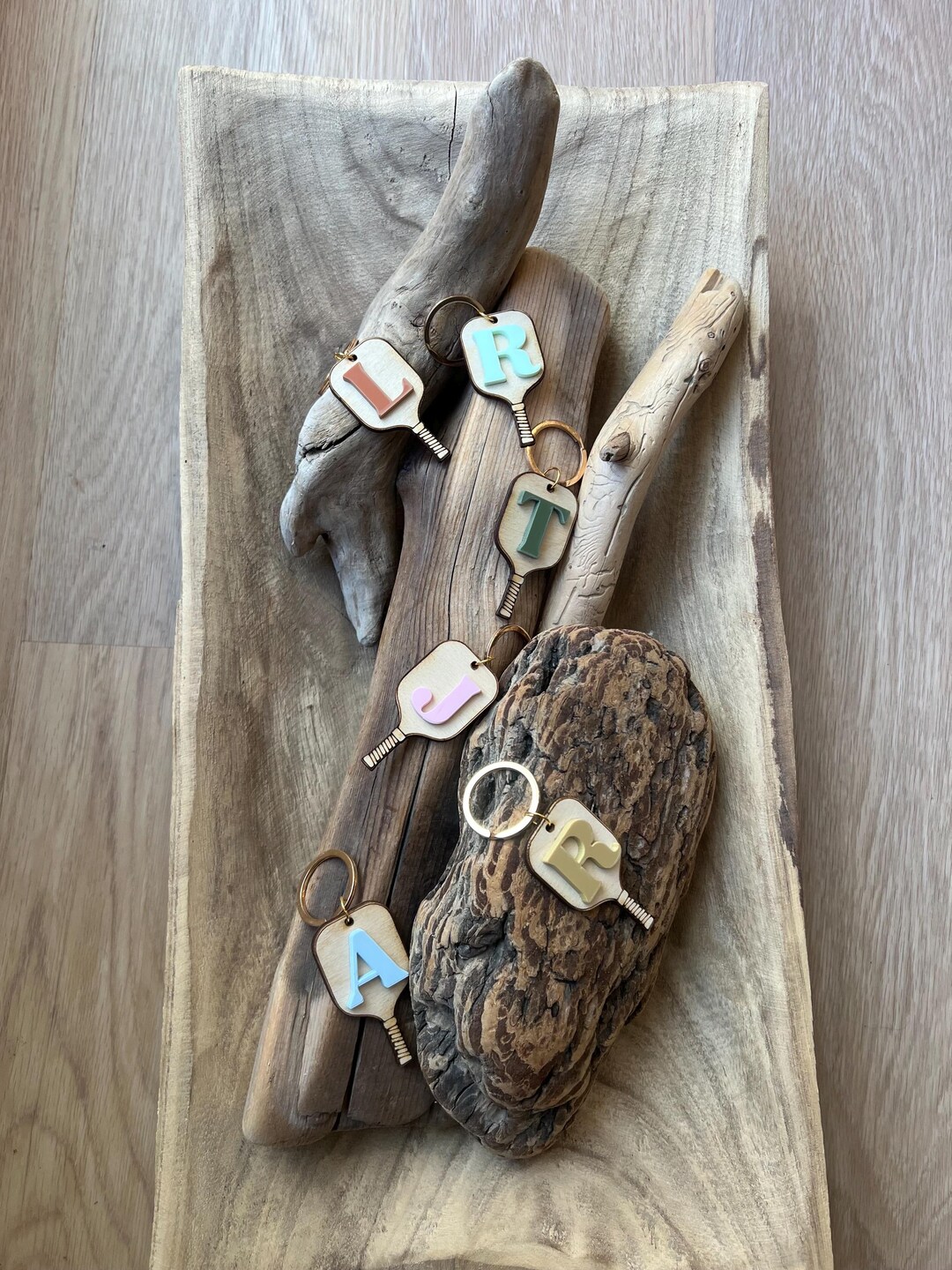 Pickleball Keychain | Personalized Pickleball Keychain | Name Initial ...