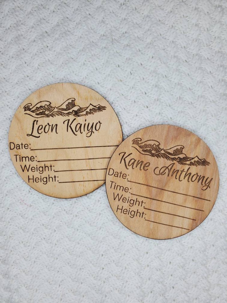 Custom Baby Name Tag With Birth Stats Personalized Birth | Etsy