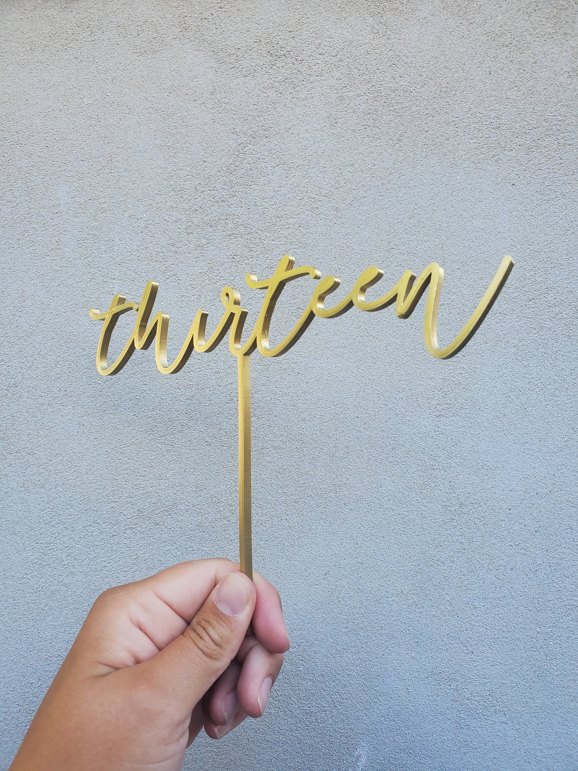 Thirteen Cake Topper | Number Cake Topper | Gold Cake Topper | Custom ...
