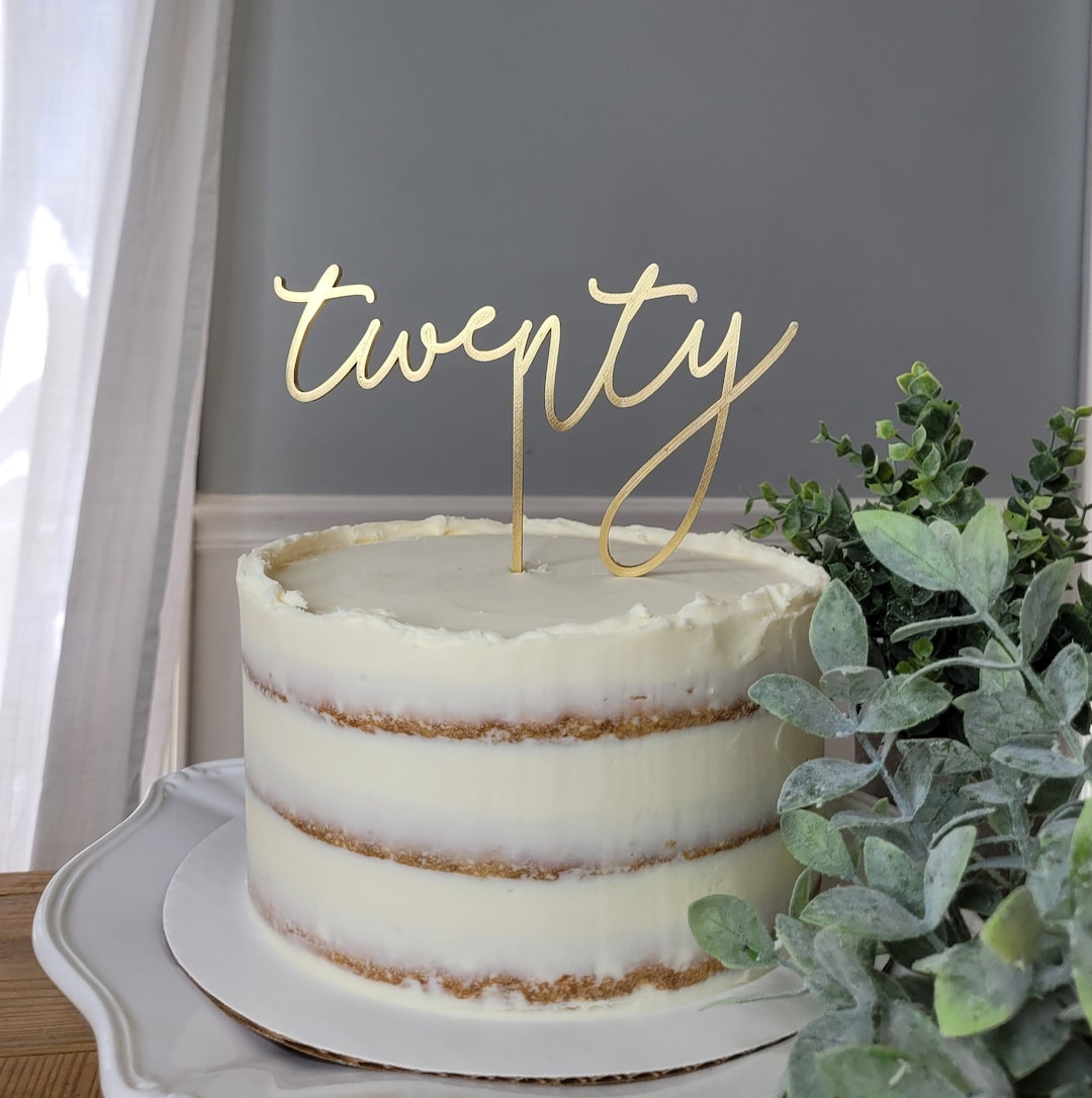 Twenty Cake Topper | 20 Cake Topper | Twenty Birthday Cake Pick ...